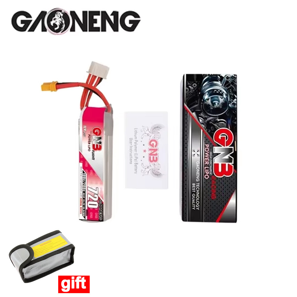 GNB 720mAh 4S 100C 15.2V HV XT30 ปลั๊กแบตเตอรี่ Lipo สําหรับ RC FPV Racing Tinywhoop กรอบชุด ...