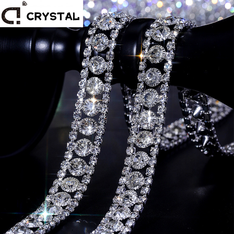 91ซม.rhinestone Chain BlingเพชรTrimสร้อยคอAppliqueอัญมณีSparkleชุด ...
