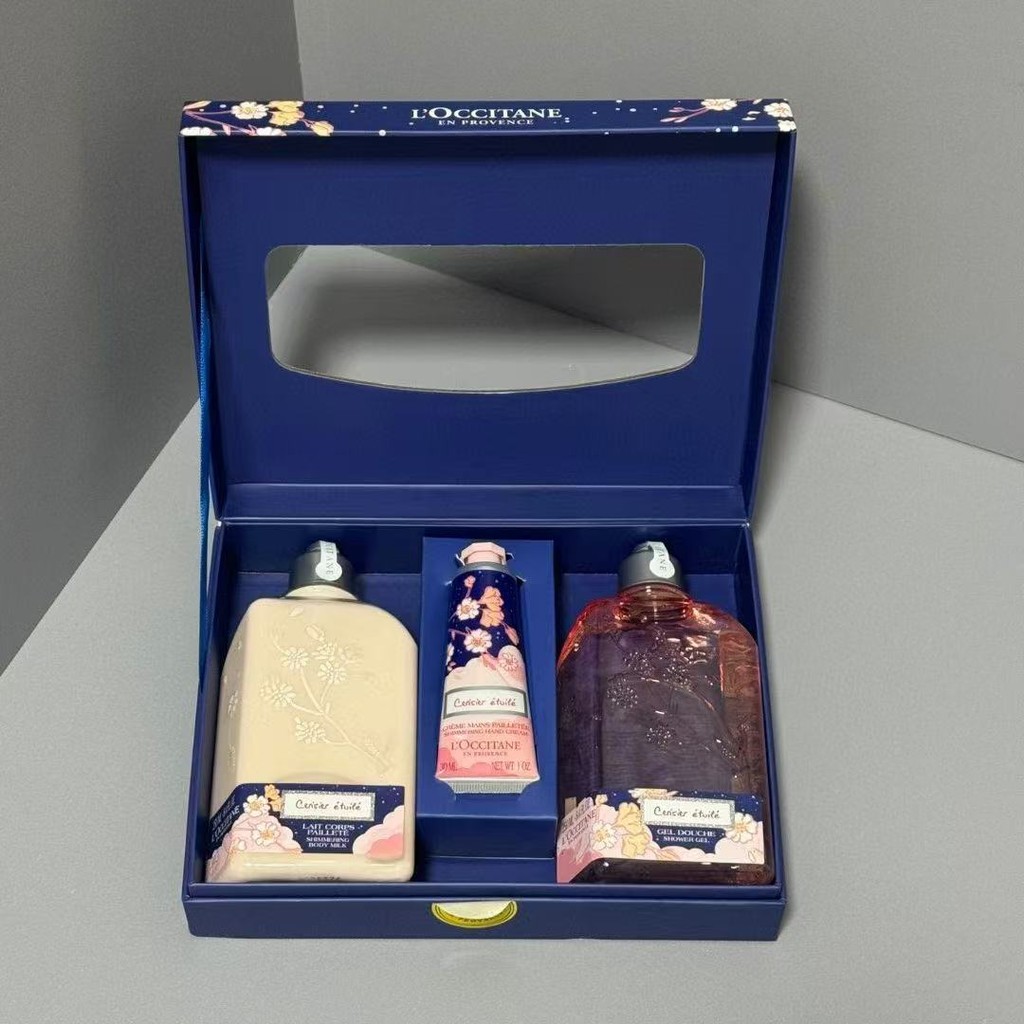 Loccitane Starry Night Sakura 3 ชิ้นชุดเจลอาบน้ํา 250ml Body Lotion ...