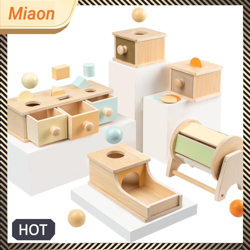 Kids Montessori Object Permanence Box Montessori ของเล่น Macaron ของ ...