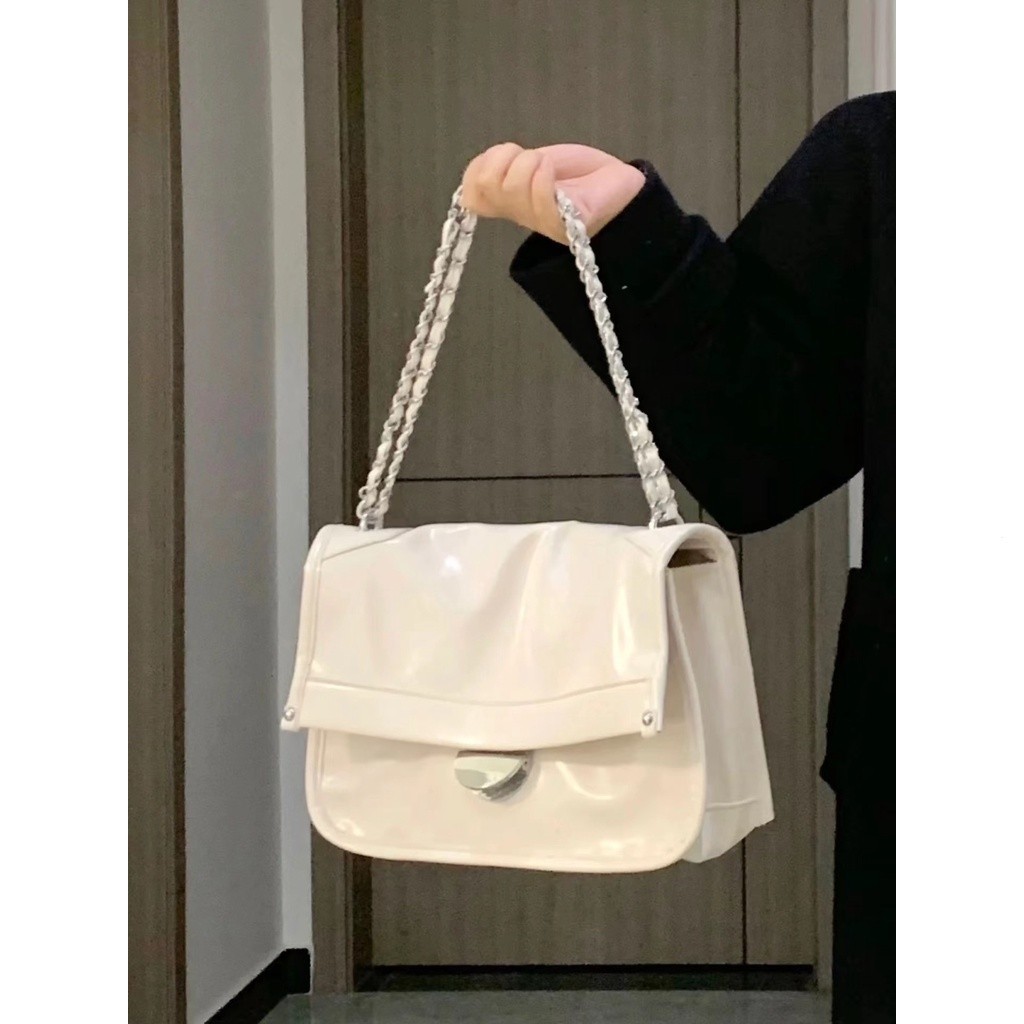 หนังนุ่มเงินกระเป๋าหญิงกระเป๋าประเภท Tote กระเป๋าโซ่ 29X18 ไหล่ ...