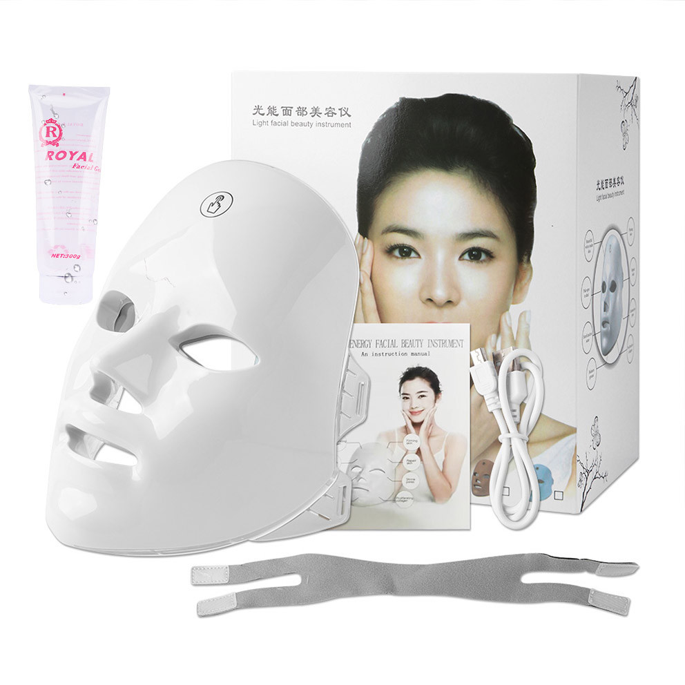 ชาร ์ จ LED Facial Mask Photon Skin Rejuvenation Anti Acne Skin Care ...