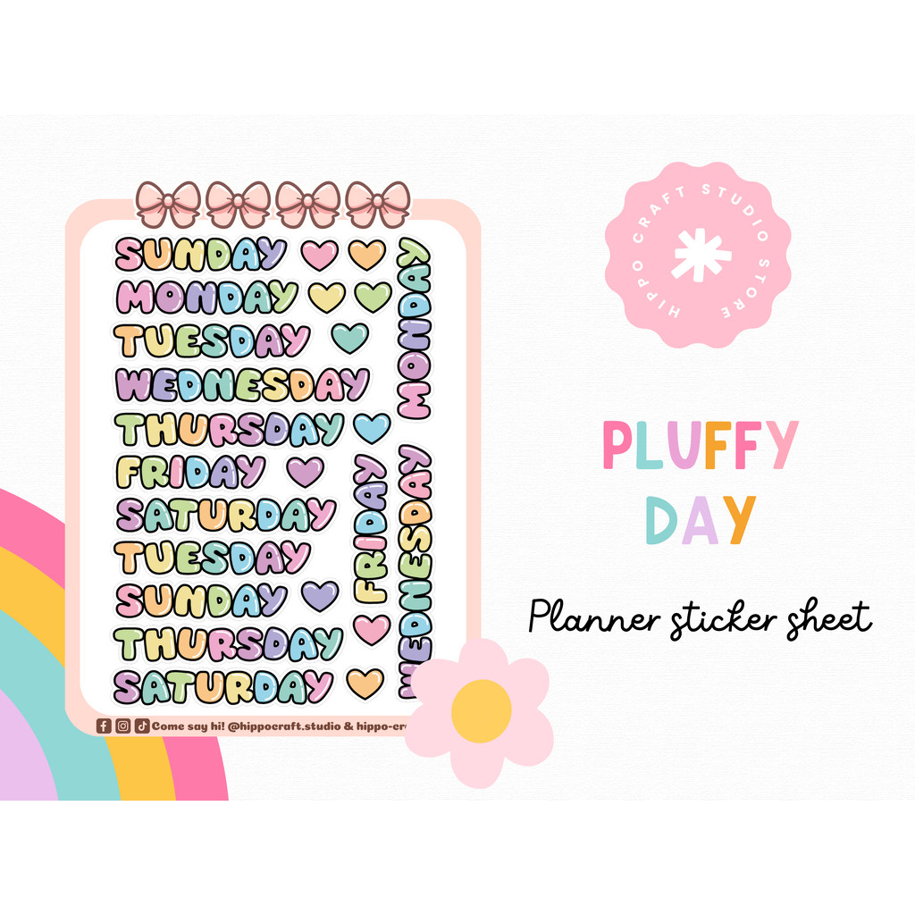 Big Pluffy day | Planner sticker sheet สคริปต์วัน แพลนเนอร์สติ๊กเกอร์ ...