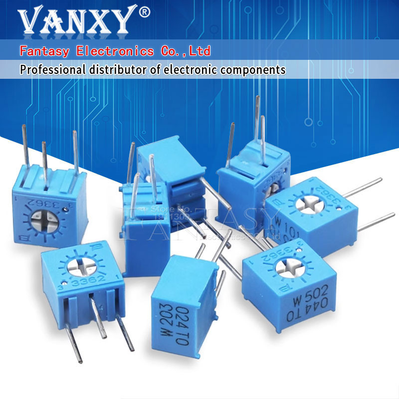10pcs 3362W ปรับ Precision Potentiometer 100 200 500 R โอห์ม 1K 2K 5K ...
