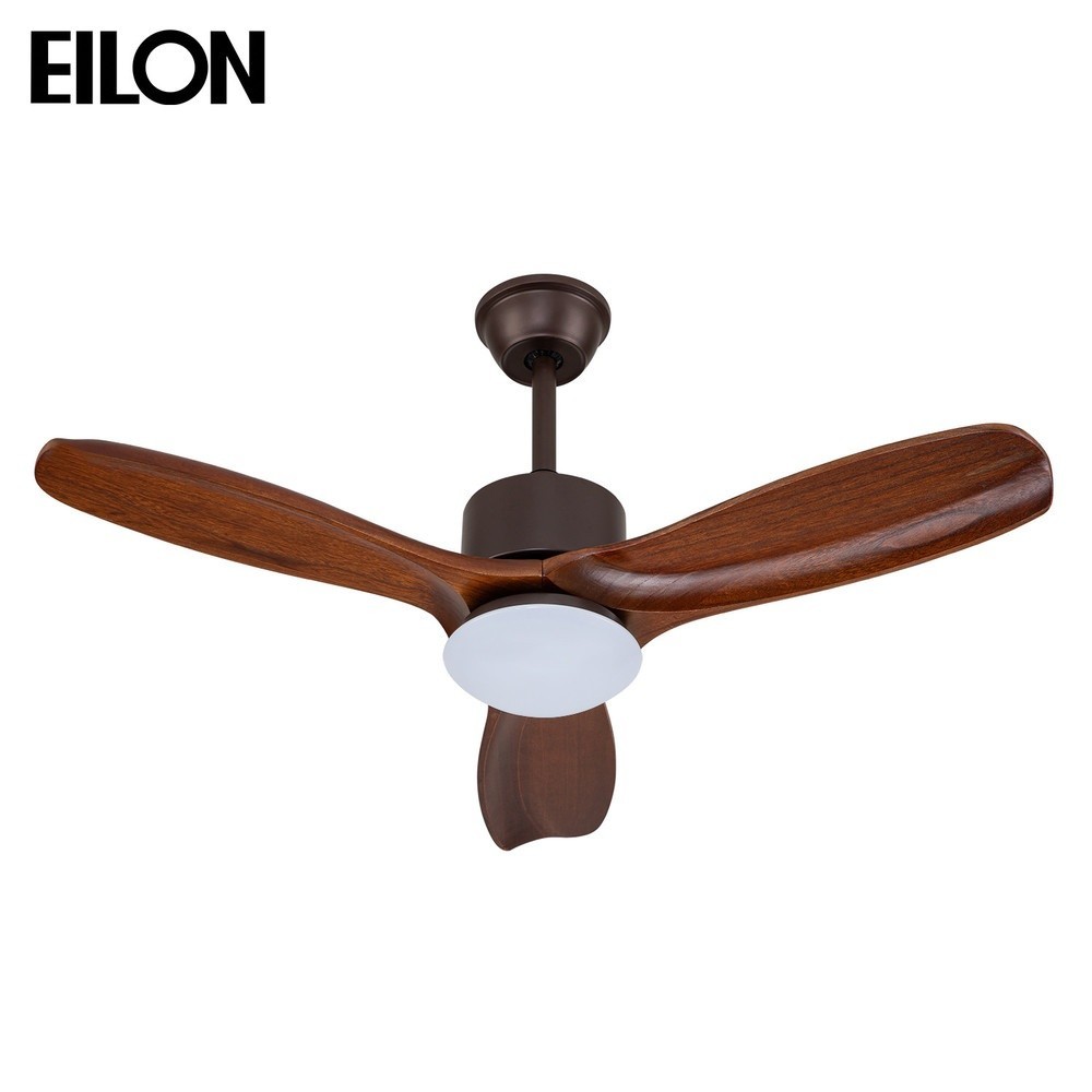 GlobalHouse EILON โคมไฟพัดลมเพดาน LED 18W 42 นิ้ว พร้อมรีโมท ปรับได้ 3 แสง สีน้ำตาลเข้ม สินค้า ...