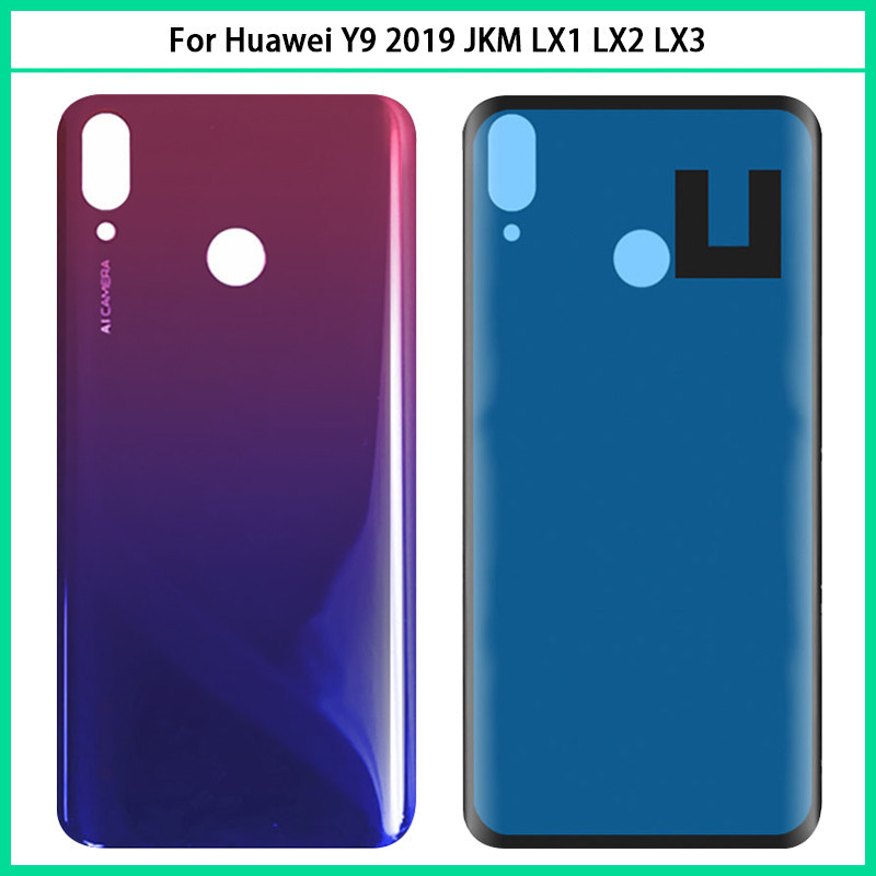 สําหรับ Huawei Y9 2019 JKM LX1 LX2 LX3 ฝาหลังแบตเตอรี่ 3D ด้านหลังแผง ...