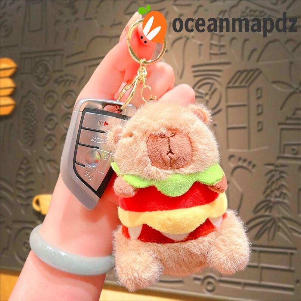 Oceanmapdz Capybara พวงกุญแจตุ๊กตา, ตุ๊กตา Capybara นุ่ม Capybara แฮมเบอร์เกอร์ของเล่นตุ๊กตา ...
