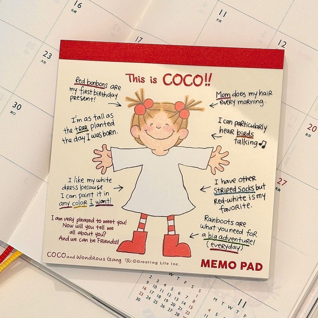 Dreamerhouse การ์ตูนน่ารัก coco Notepad สีหน้าด้านใน Non-Sticky Sticky Note Note Note Planner ...