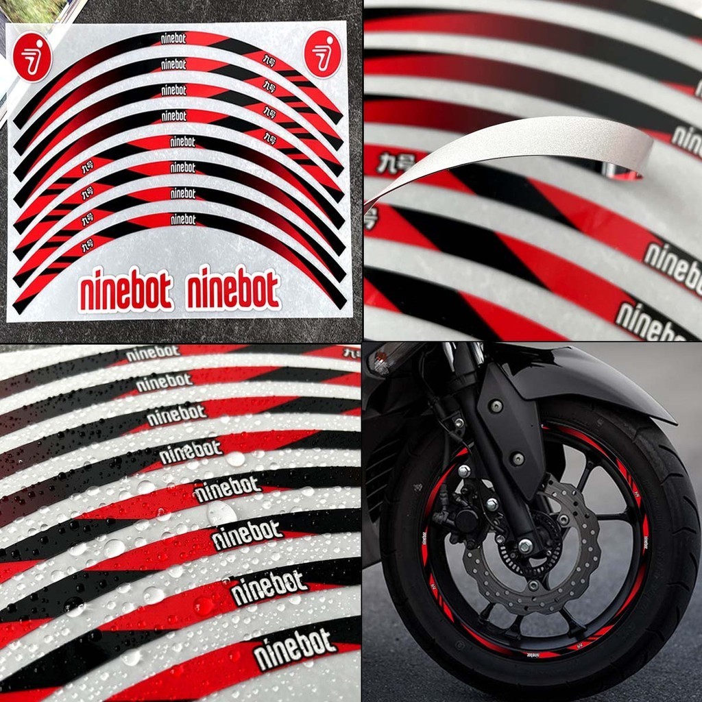 12 นิ้ว Ninebot รถจักรยานยนต์สติกเกอร์ล้อสะท้อนแสงกันน้ํา Hub Inner ...