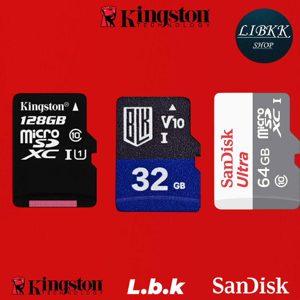 Kingston ของแท้100% เมมโมรี่การ์ด MicroSD kingston ( 32G 64G 128G ) Class 10 100m Memory ...