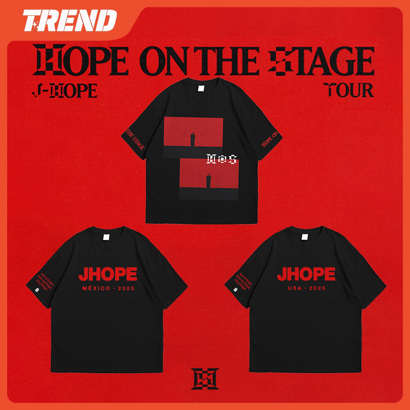 Kpop BANGTAN J-HOPE HOPE ON THE STAGE TOUR CDMX Merch ผ้าฝ้ายเสื้อยืด ...