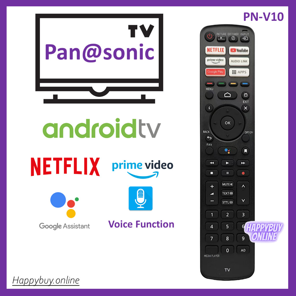 Panasonic Android Smart UHD TV รีโมทคอนโทรล PN-V10 LX800K LX650K Remote ...
