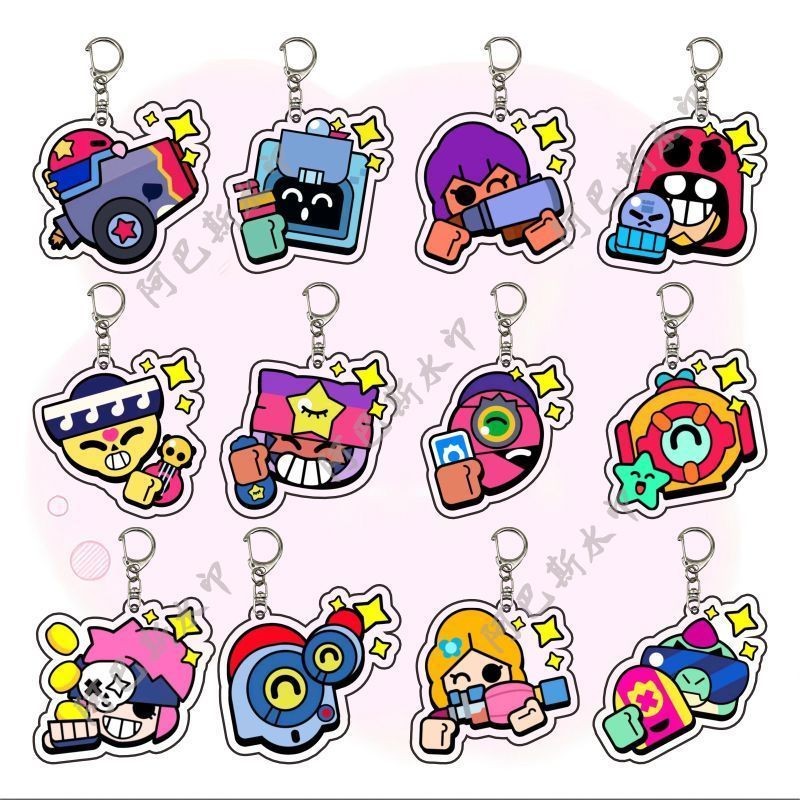 พวงกุญแจอะคริลิค Brawl Stars – Brawl-Inspired Hero Emote & Expression ...