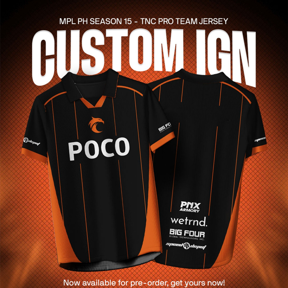 [ชื่อปรับแต่งได้] ทีม TNC Pro - ML Jersey 2025 Mpl TNC Esport เกมชุดทีมเสื้อยืด,ล่าสุด Quick ...