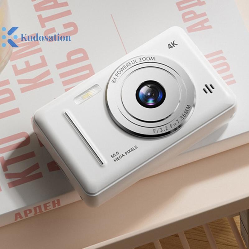 คุโดส กล้องดิจิตอล CCD แบบพกพา 5MP 4K วิดีโอ Vlog กล้องคู่ 64G การ์ดหน่วยความจํา 8X ซูมโฟกัส ...