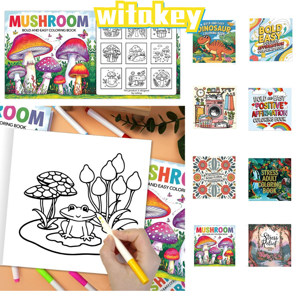 Witakey สมุดระบายสี Graffiti ภาพวาด Step-By-Step สมุดระบายสีการศึกษาก่อนวัยเรียน Bold & Easy ...