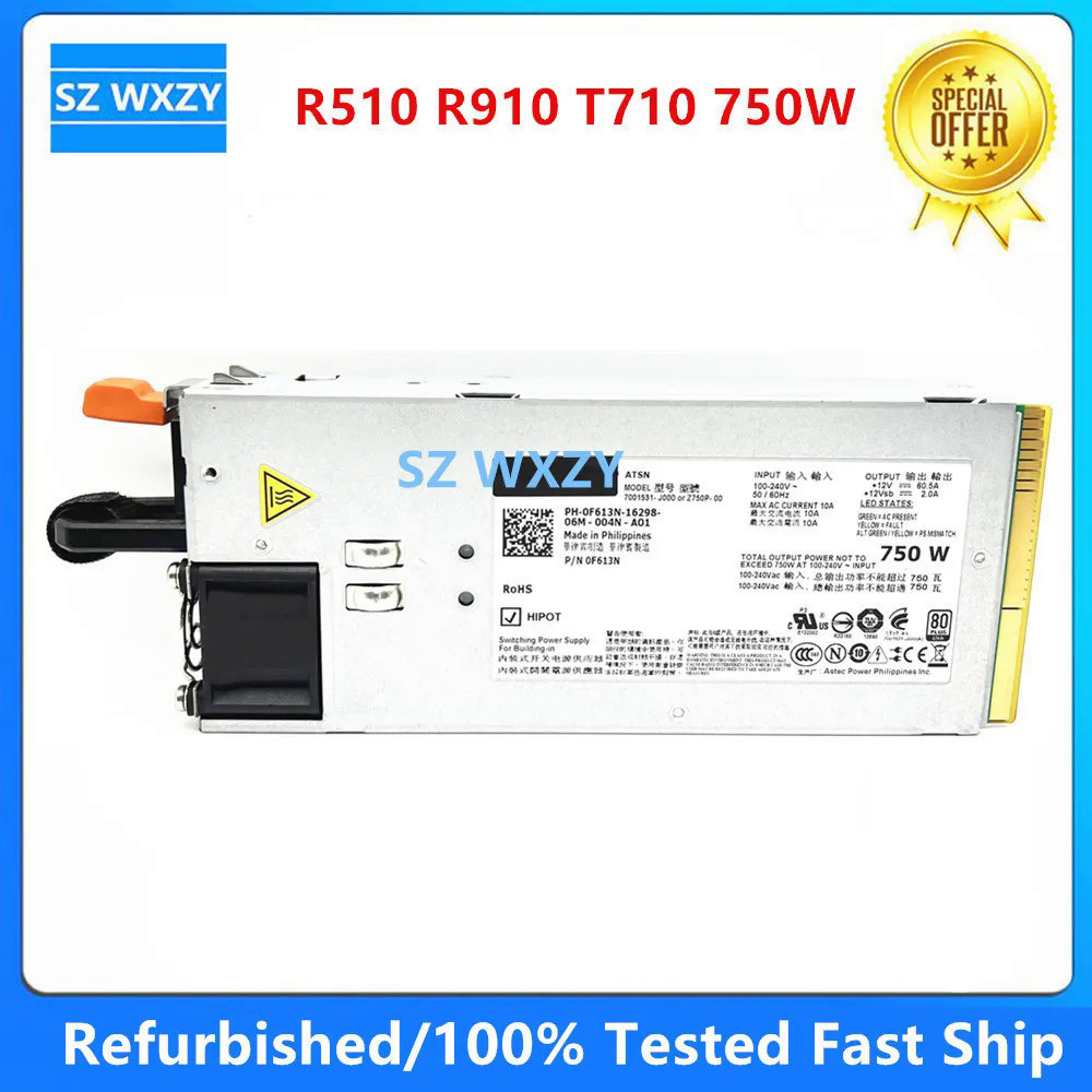 พาวเวอร์ซัพพลายเซิร์ฟเวอร์ ทดสอบแล้ว 100% สําหรับ DELL R510 R910 T710 ...