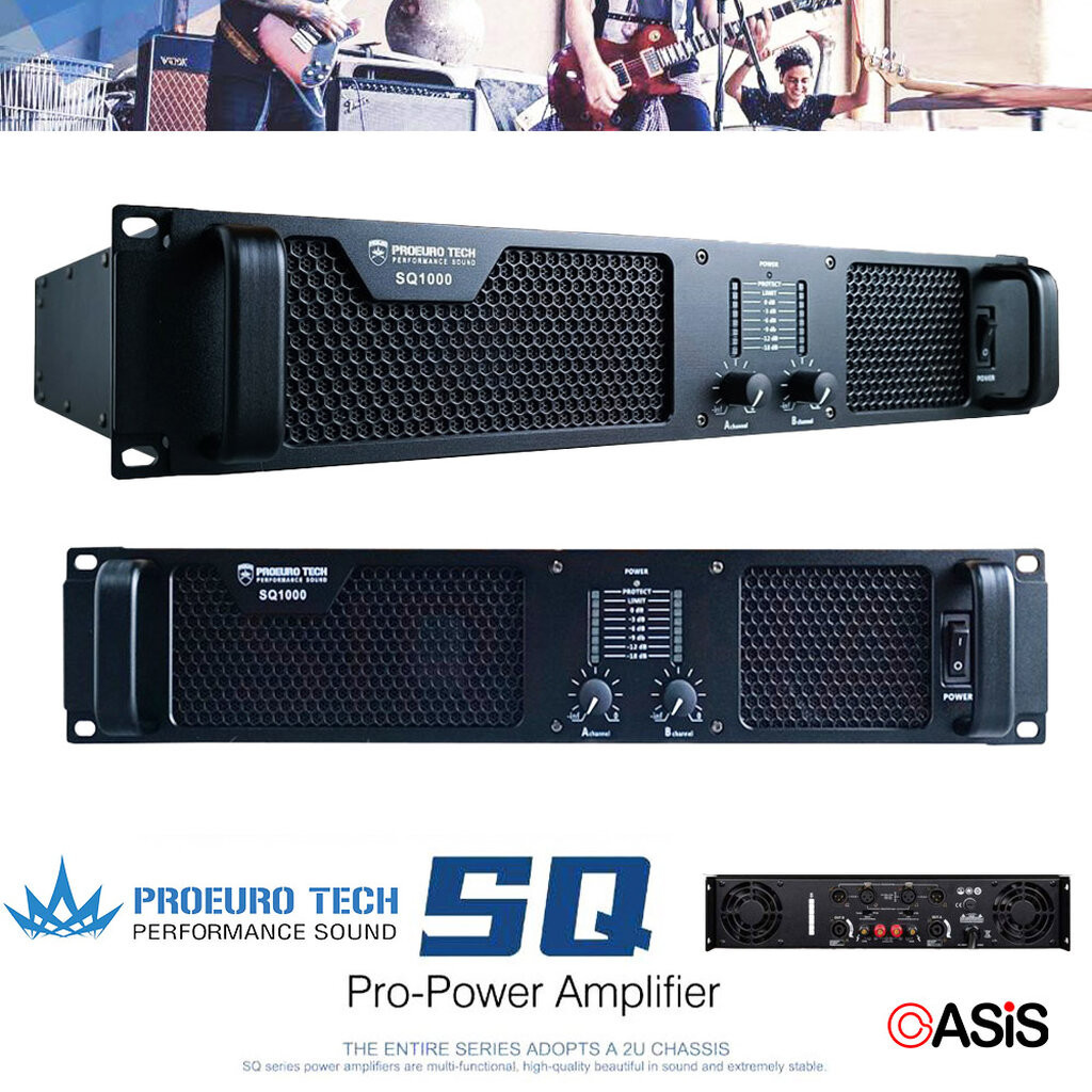 PROEUROTECH SQ-1000 (2x1000W 8 ohm) Poweramp เพาเวอร์แอมป์ PROEURO TECH SQ1000 | Shopee Thailand