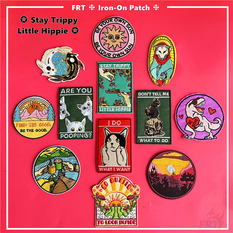 ☸ Stay Trippy Little Hippie Iron-on Patch ☸ 1 ชิ้น I Do What I Want DIY เย็บบนเหล็กบนป้ายแพทช์ ...