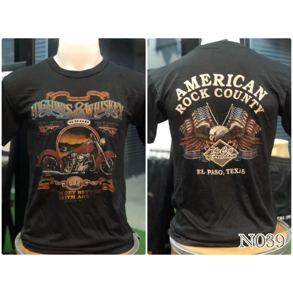[S-5XL]ผ้าฝ้าย 100% Tee MM Harley Davidson เสื้อฮาเล่ย์ เสื้อยืดคอกลม เสื้อผู้ชายS-5XL เหมาะ ...