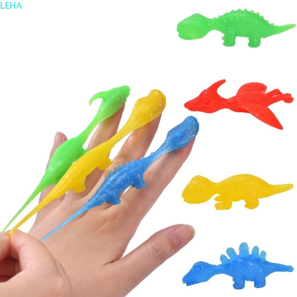 Leha 5pcs เปิดตัวไดโนเสาร ์ , พลาสติกไดโนเสาร ์ Finger Ejection ...
