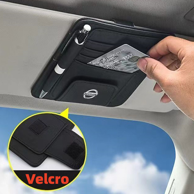 (xps) ผู้ถือบัตรรถ Sun Visor สําหรับ Nissan Almera X-Trail Frontier Livina Sunny Navara Serena ...