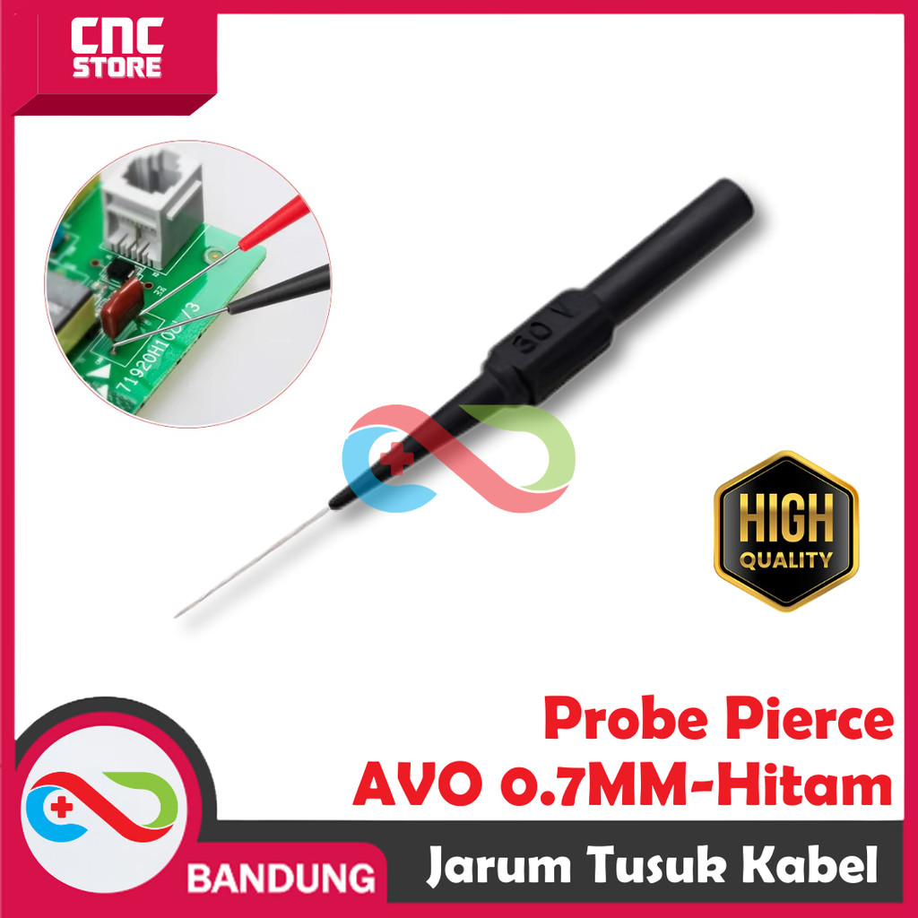 Hitam เข็ม PUNCHER TEST PROBE PIERCE AVO 0.7MM MULTIMETER CABLE STICK ...
