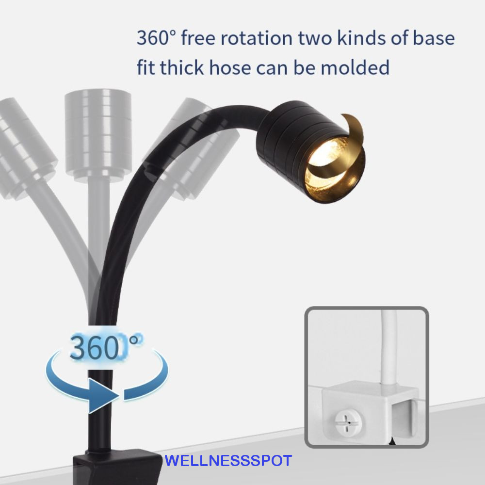 Wellnessspot โคมไฟแบบหนีบขนาดเล็ก, โคมไฟคลิปตู้ปลา 3W ปรับได้, ทนทานหมุนได้ 360 องศา USB กันน้ํา ...