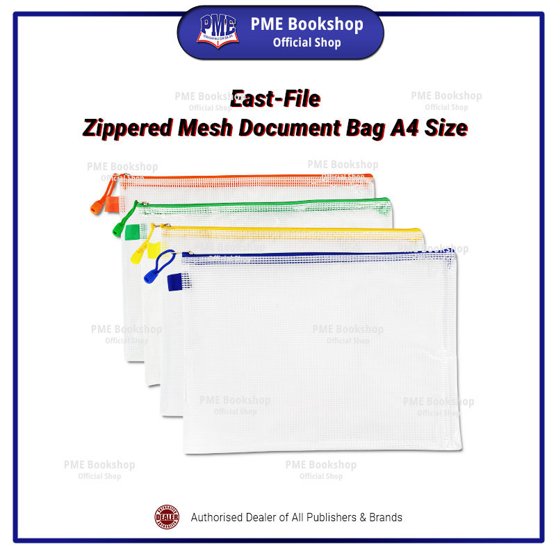 PME Bookshop East-File A4 Zippered Mesh Document Bag (4 คละสี) – อเนก ...