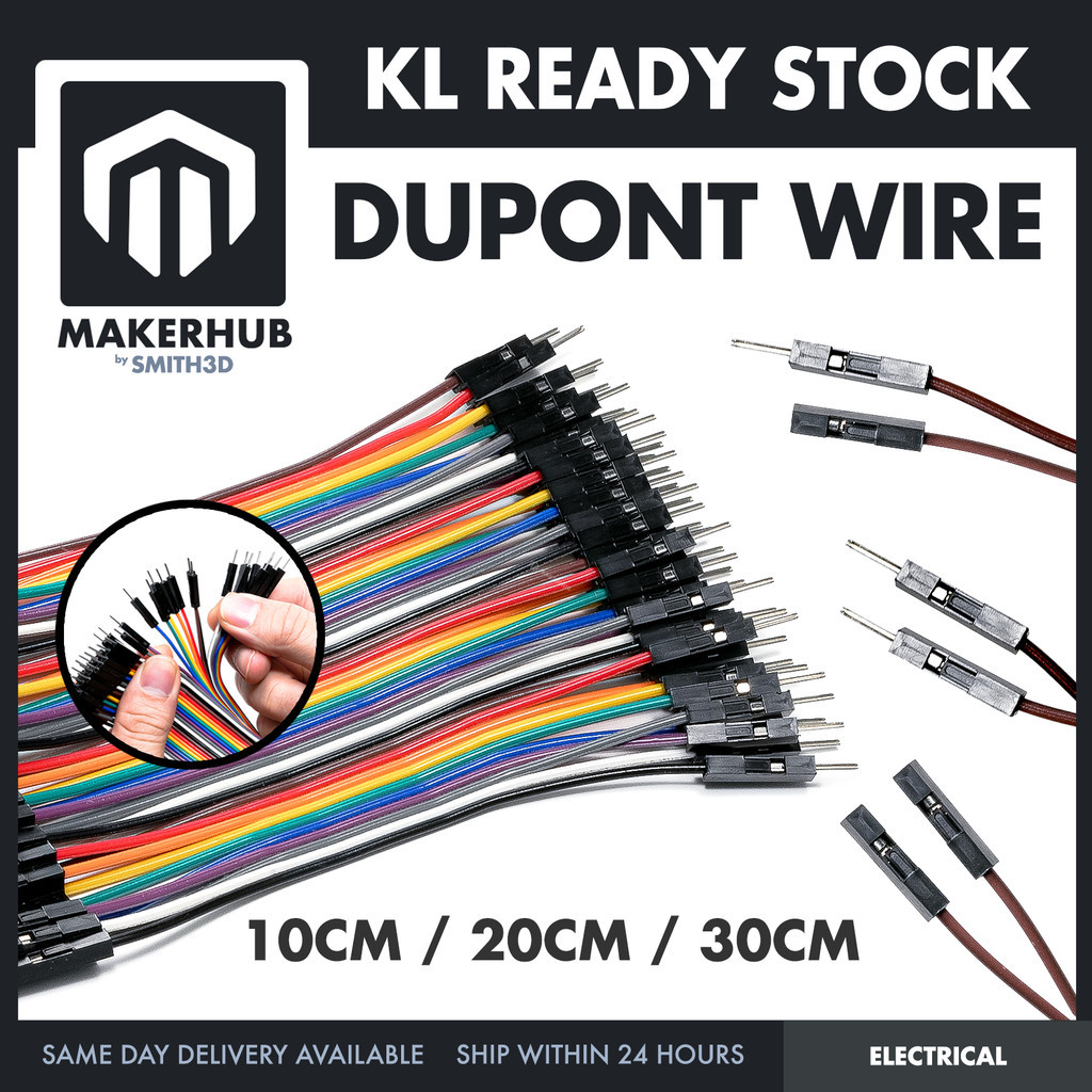 40pcs Dupont ลวด 10 ซม.20 ซม.30 ซม.สําหรับ Breadboard DIY การทดลองจัมเปอร์ลวด Breadboard ลวด ...
