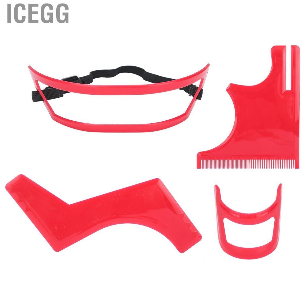 Icegg Beard Shaping Tool Kit Styling Cutting Hairline Grooming Red ...