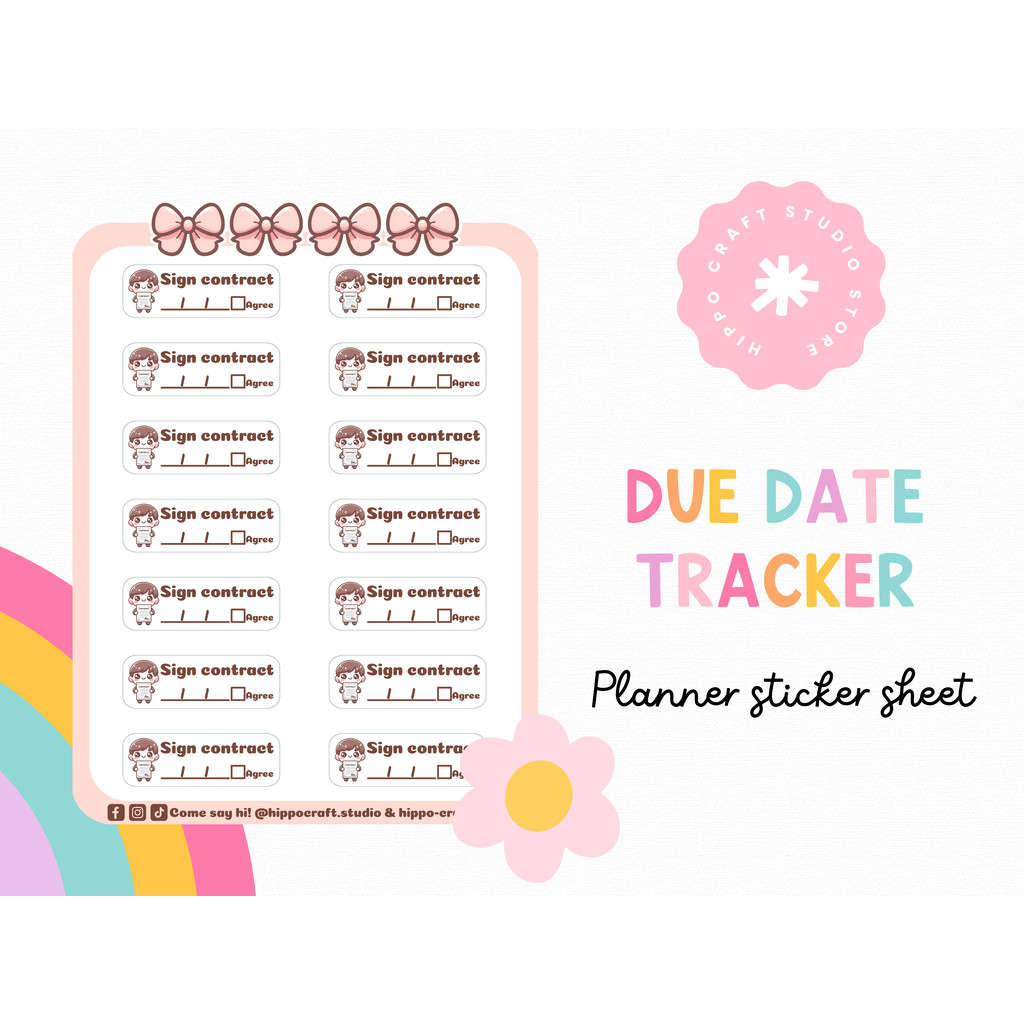 Sign contract | Planner sticker sheet กำหนดเซ็นสัญญา แพลนเนอร์ ...