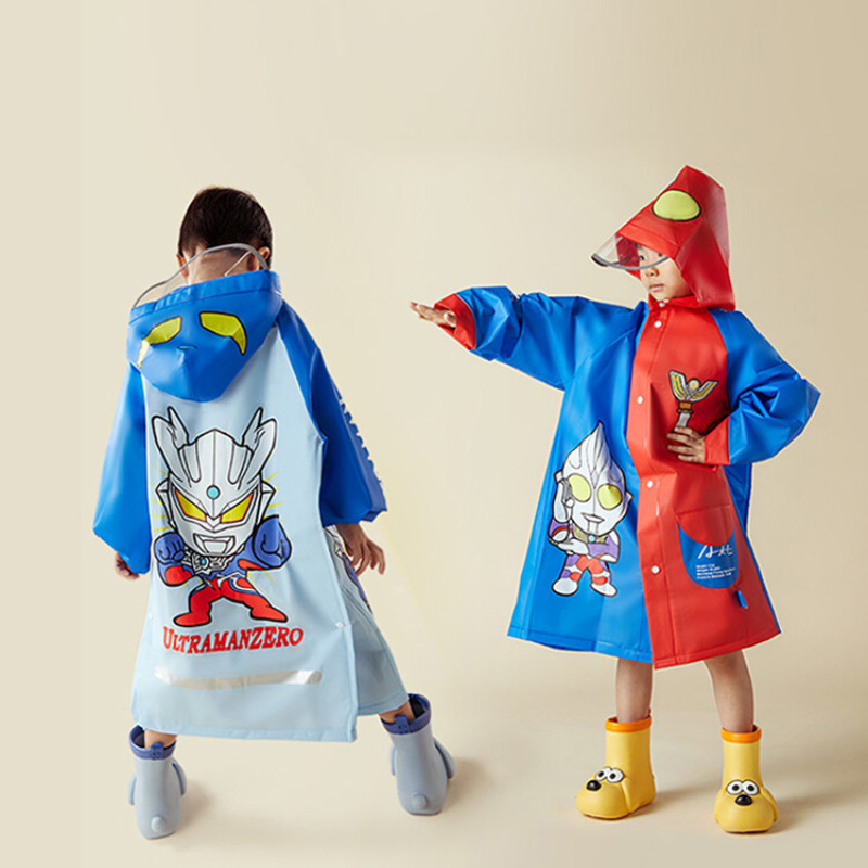 Cheerful Mario Ultraman เสื้อกันฝนเด็กชายกันน้ํา Full Body พร้อมกระเป๋า ...