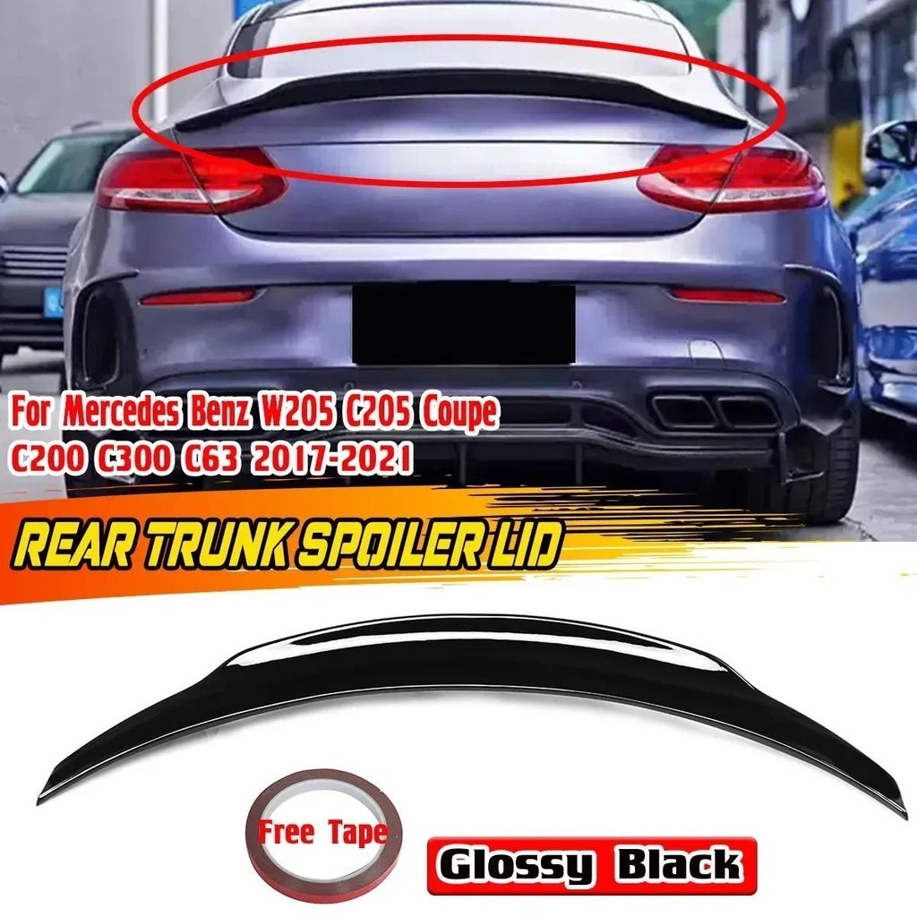 W205 รถด้านหลัง Boot Wing PSM สไตล์สําหรับ Mercedes สําหรับ Benz W205 ...