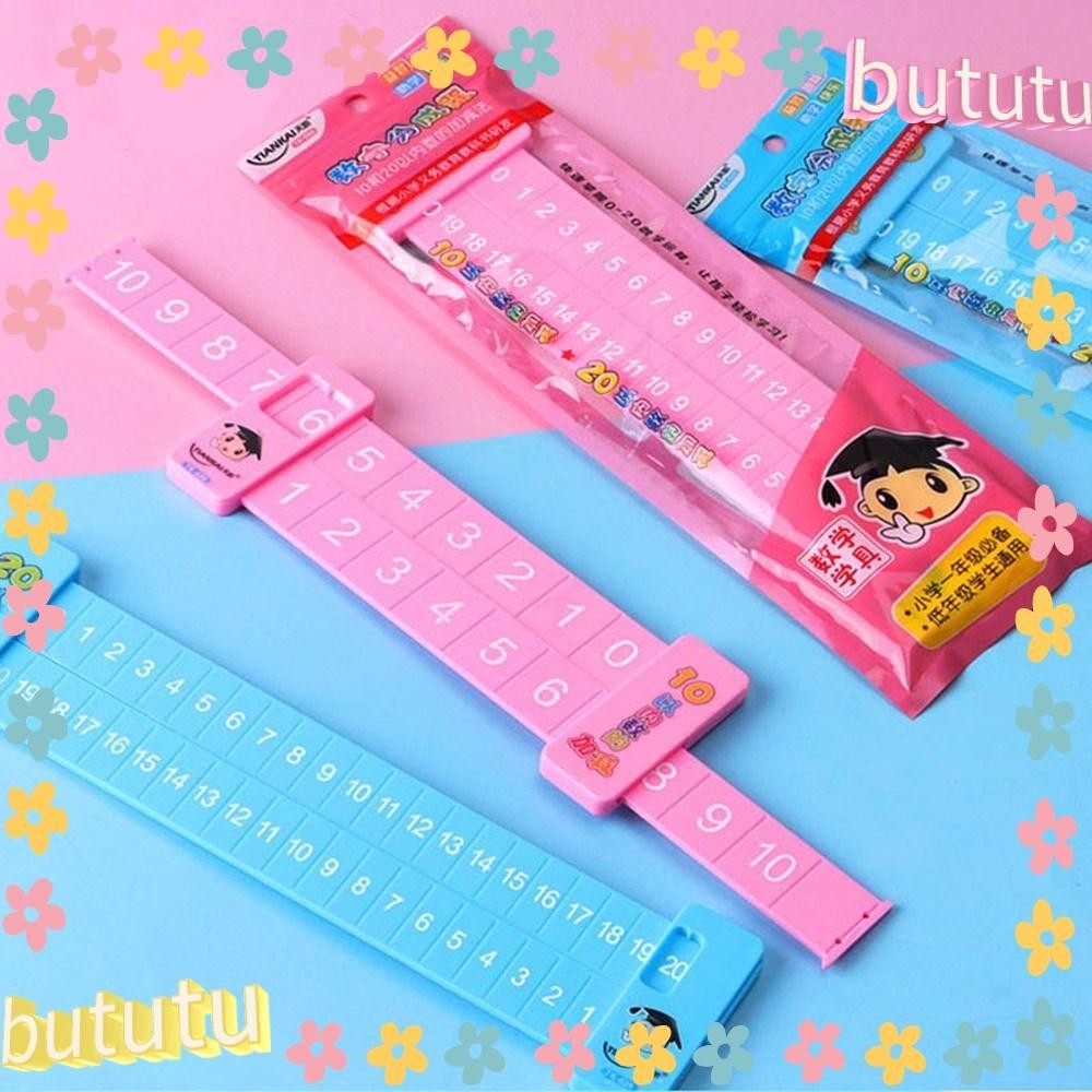 Buutu คณิตศาสตร ์ Decomposition Ruler, Pink/Blue พลาสติก Subtraction ...