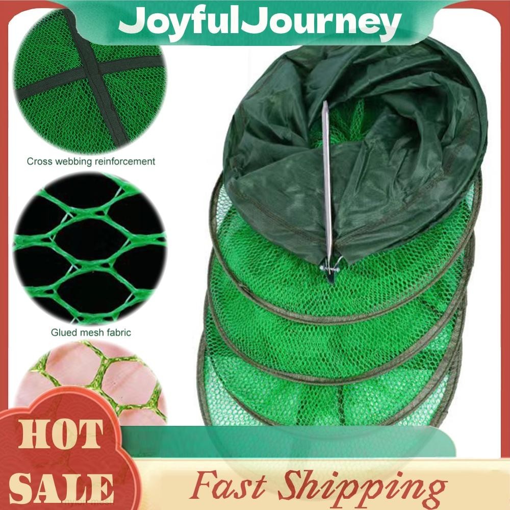 Telescopic Fyke Net แหวนสแตนเลสตะกร้าตาข่ายตกปลาอุปกรณ์ตกปลากลางแจ้ง ...