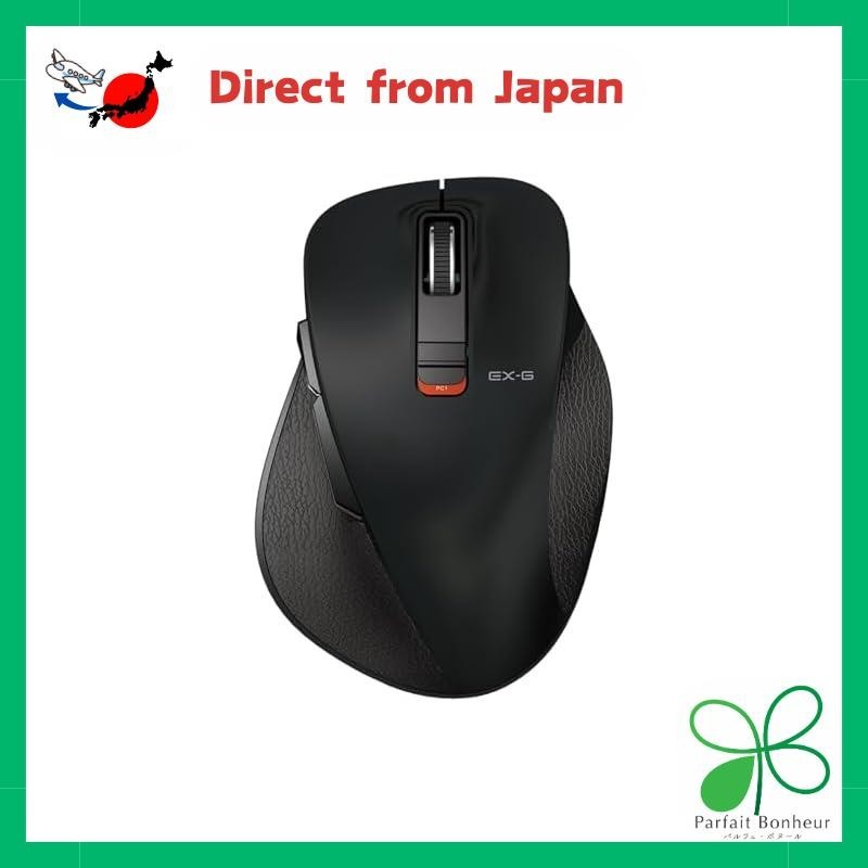 Elecom Wireless Mouse Bluetooth Silent EX-G Ultimate Grip Multi-Pairing L Size 5 Button Black M ...