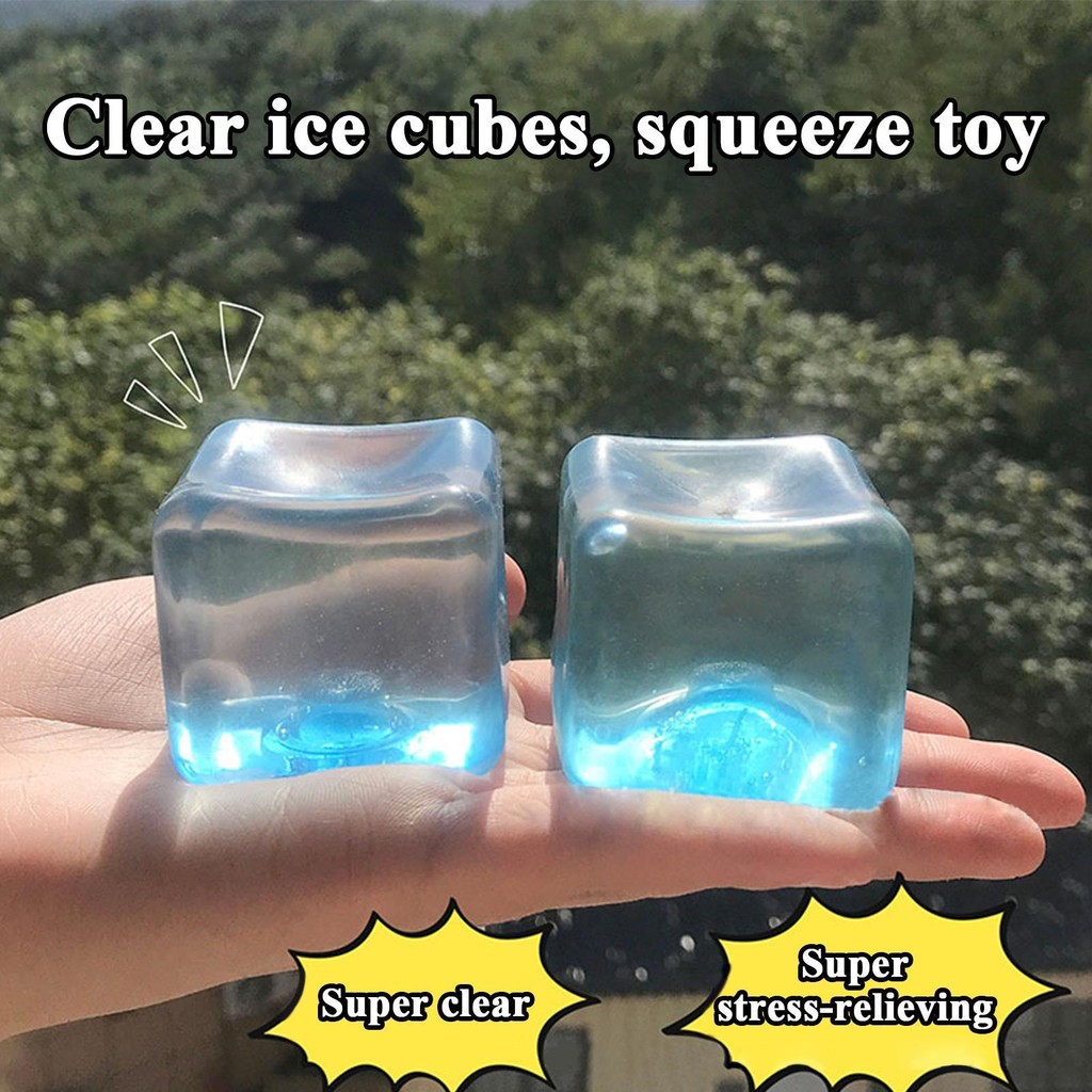 Ice Cube บีบของเล่นความเครียด Cube Sensory Pinch Fidget สําหรับเด็กช้า ...