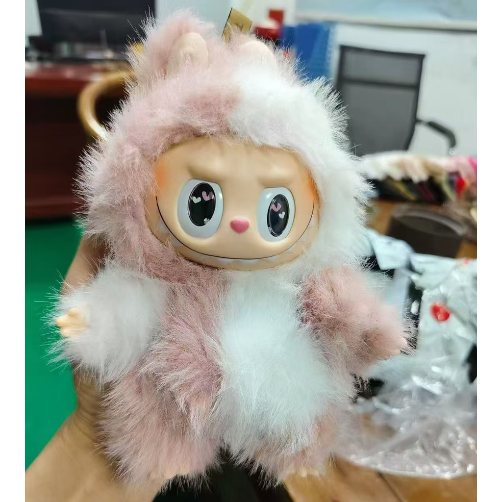 Labubu Zimomo Pink Two-tone Heart น่ารักที่กําหนดเองตุ๊กตาไวนิล Face ...