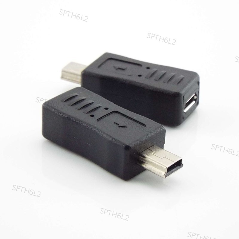 Micro USB Female to Mini USB Male Plug Jack Adapter Connector Charger ...