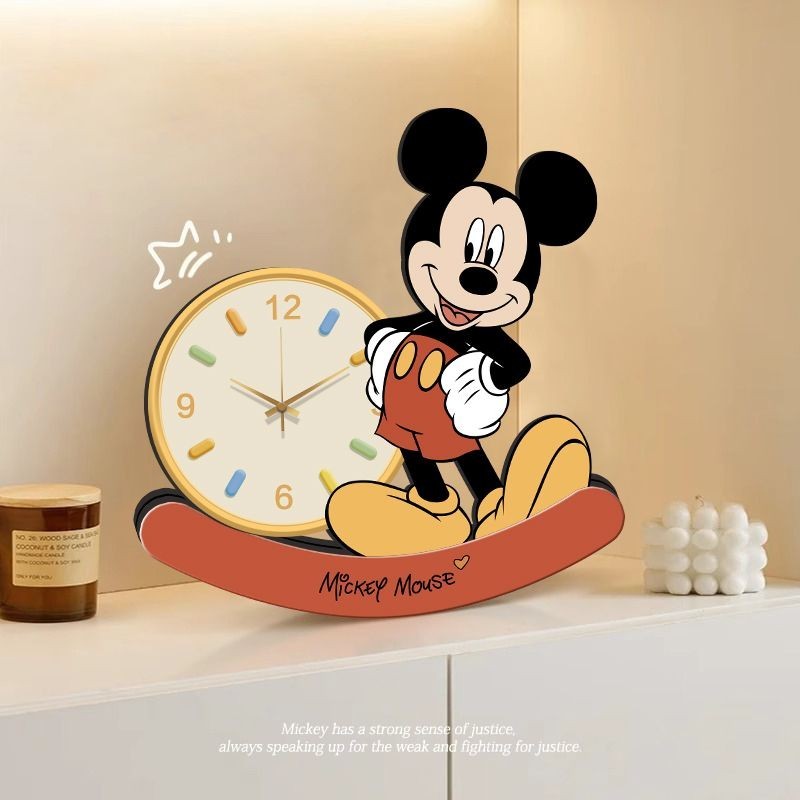 Creative Mickey Tumbler นาฬิกาตกแต ่ ง Office Mute นาฬิกาตําแหน ่ งไวน ...
