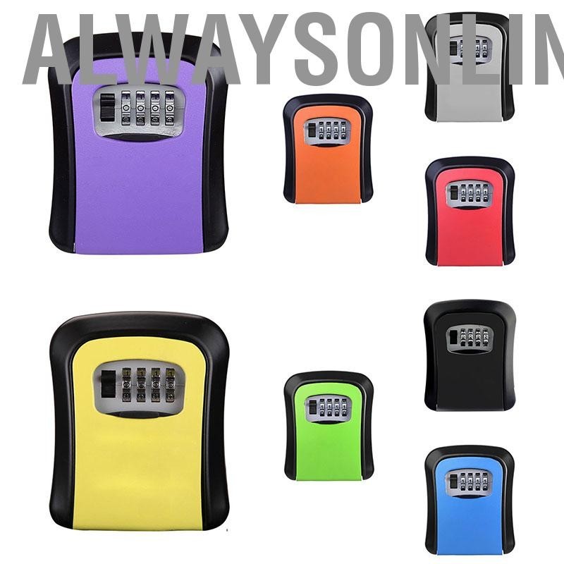 Alwaysonline Key Box Wall Mounted 4 Digit Aluminium Alloy Simple Safe ...