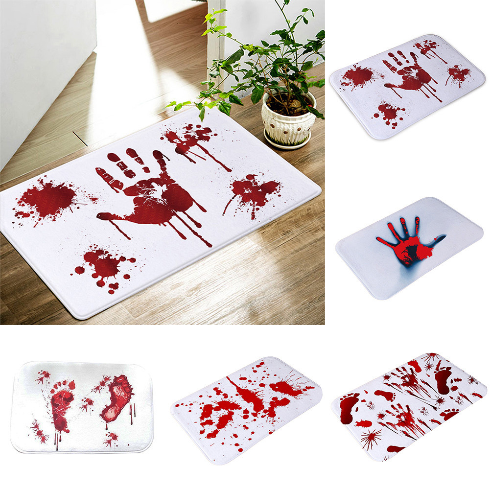 [COD ] ฮาโลวีน Bloody Footprint Bath Mat Pad พรมกันลื ่ นพรมอาบน ้ ํา ...