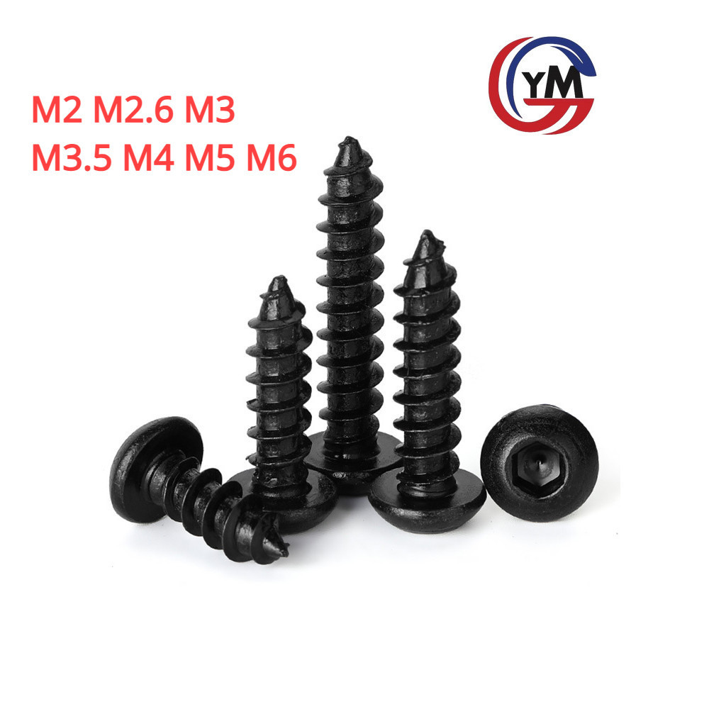 [YHM1] สกรู เกลียวปล่อย เตเปอร์ หัวจมกลม เหล็กกล้าคาร์บอน 8.8 / Button Head Hexagon Socket ...