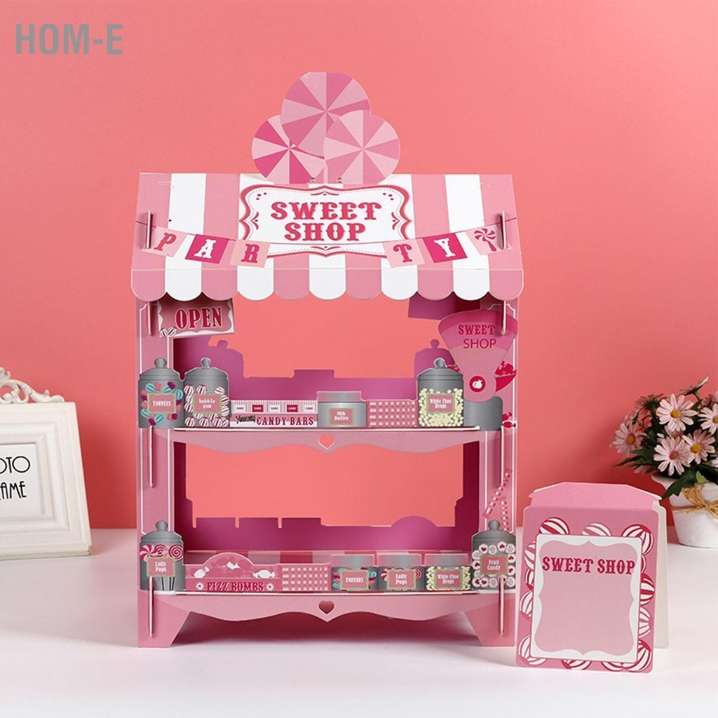 Hom-E 3 Tier Paper Cupcake Stand Cardboard Tower Dessert Holder ...