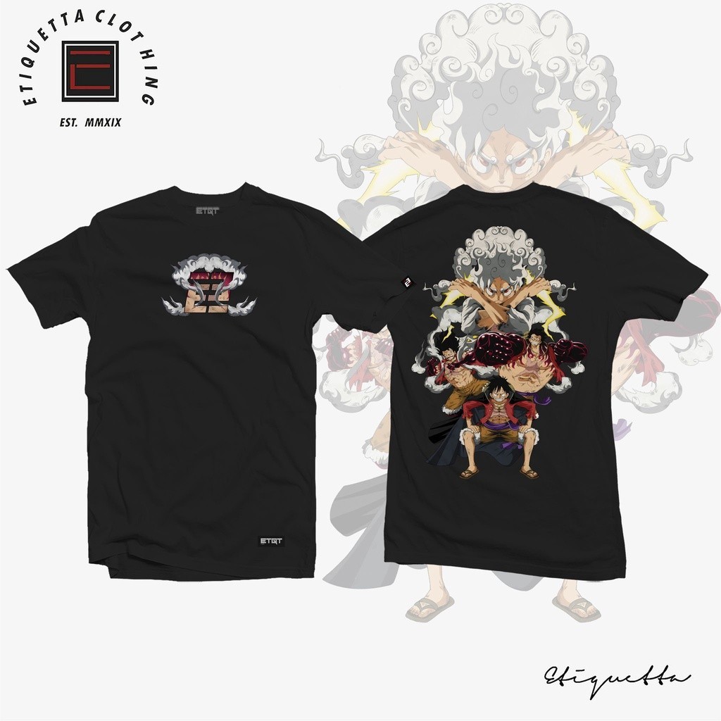 One Piece - Luffy Gear Forms ฤดูร้อนแขนสั้นเสื้อยื สวยๆ หลวม ธรรมดา สี ...