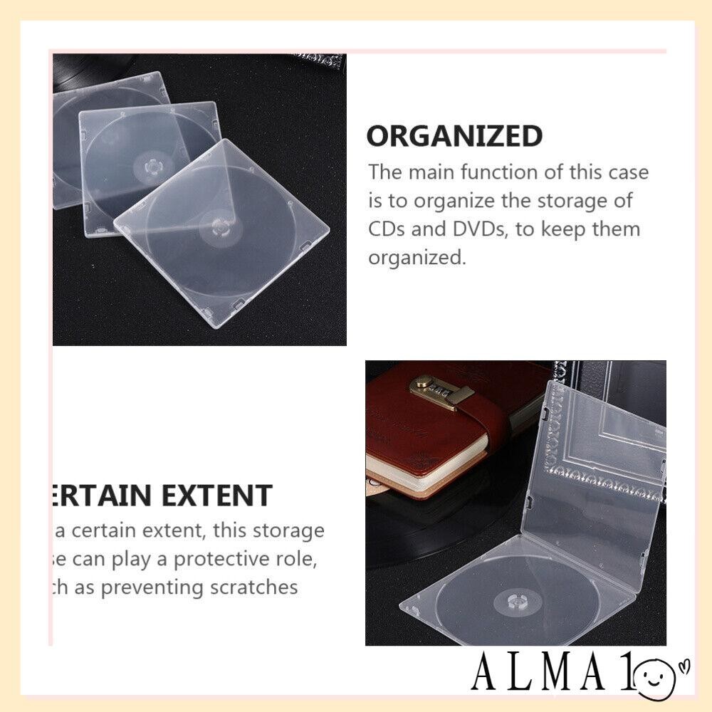 Alma 20 ชิ้น CD , PP Single Disc Square PP Box, Thin Style Transparent Cover สามารถติดตั้งกล่อง ...