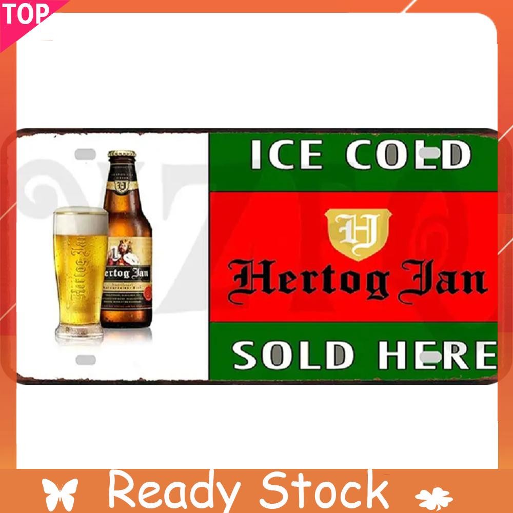 Vintage Metal Hertog Jan Tin Sign ภาพวาดเหล็กสี่เหลี่ยม Bar Decor30x15 ...