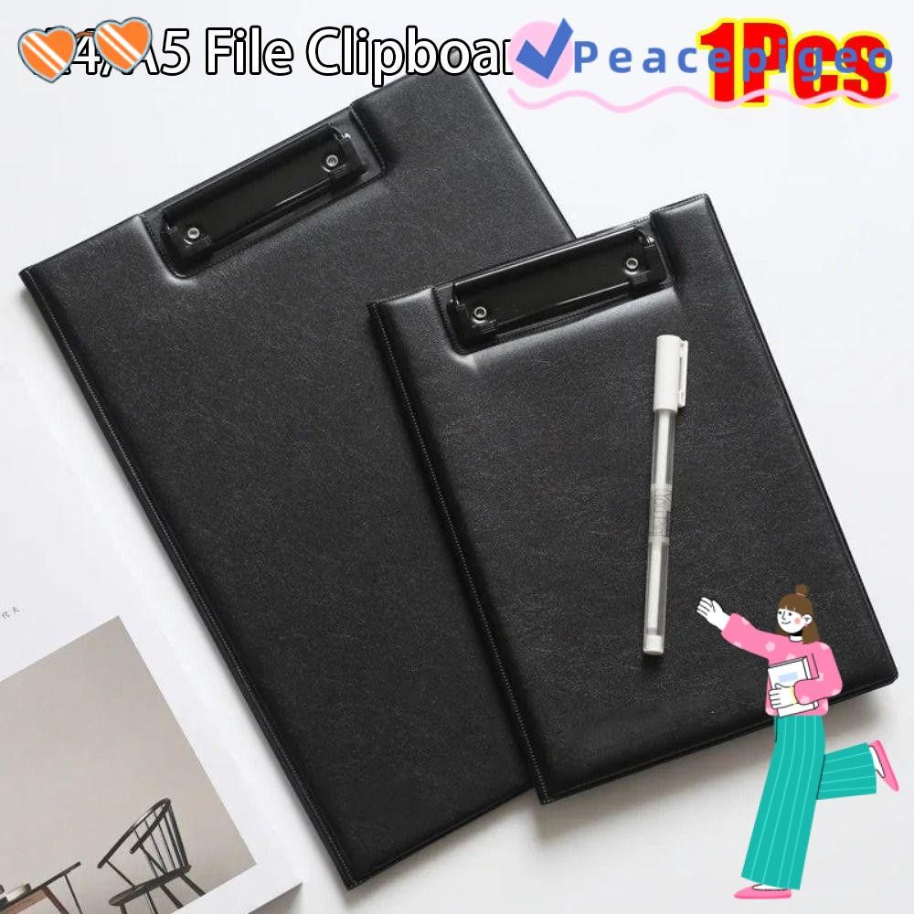 Peacepigeo 1 ชิ้น A4 A5 คลิปบอร์ด, สีดํา PU หนังแฟ้มการประชุม, ทนทาน Ultra-Smooth พับได้พร้อม ...