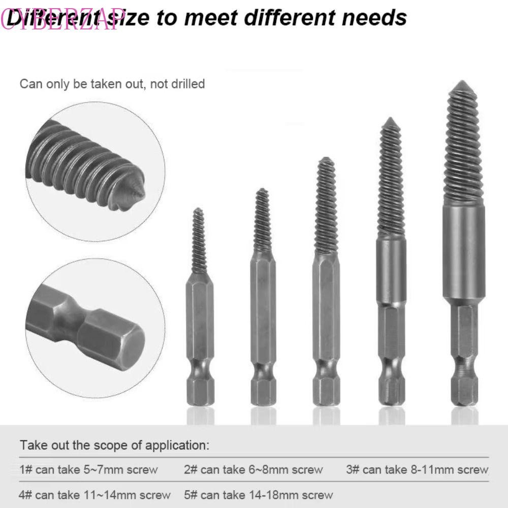 Cyberzap 6 ชิ้น/เซ็ต Screw Extractor, ไม่มี Slipping ทนต่อการกัดกร่อน ...
